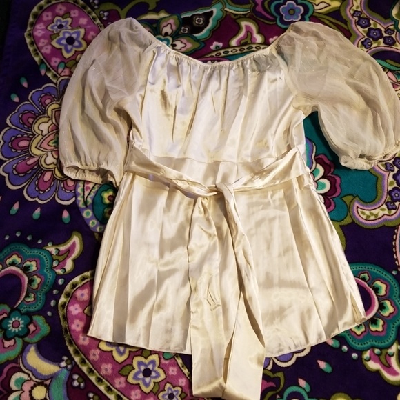 Tops | Cream And Gold Blouse | Poshmark